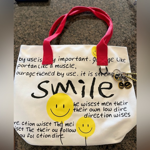 Bags | Reusable Smile Tote Bag | Poshmark